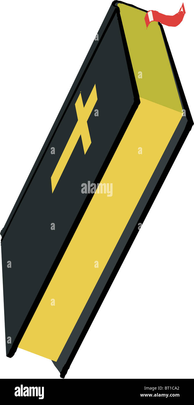 Raster version of a golden Holy red bible Stock Photo - Alamy