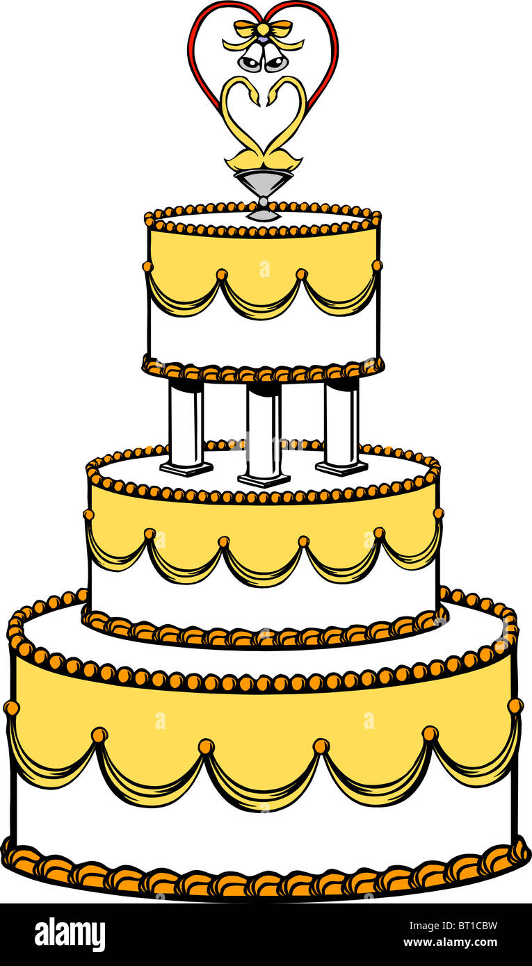 Vector Illustration of a Wedding Cake Stock Photo - Alamy