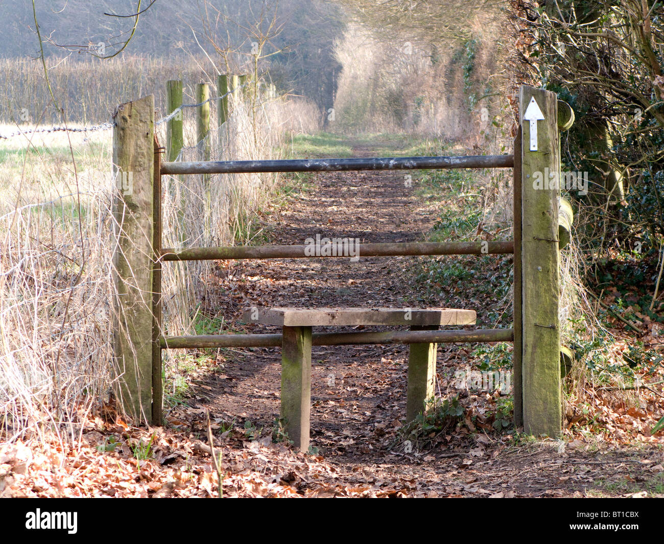 A style at the start of a footpath Stock Photo - Alamy