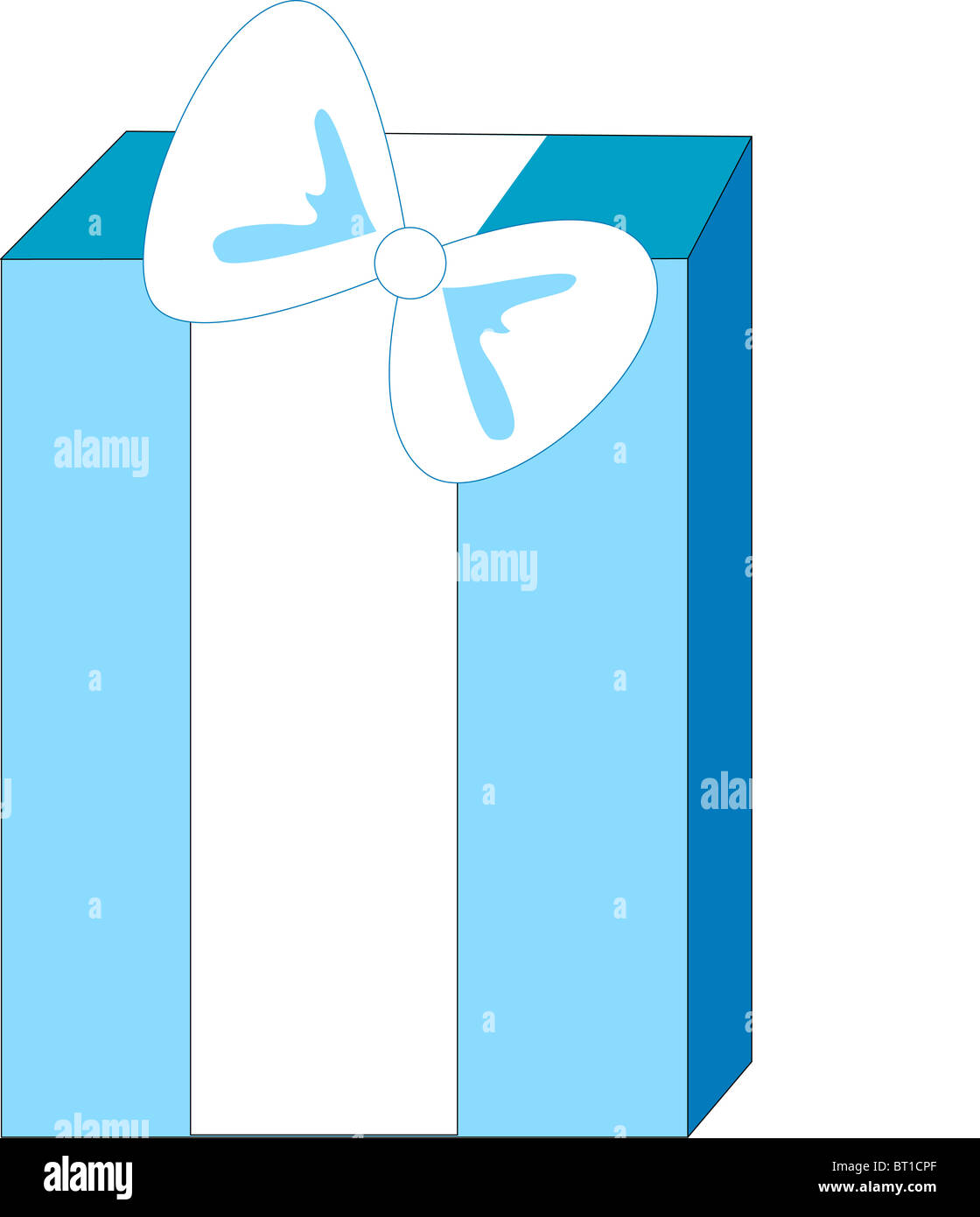 Vector Illustration of blue gift present isolated Stock Photo - Alamy