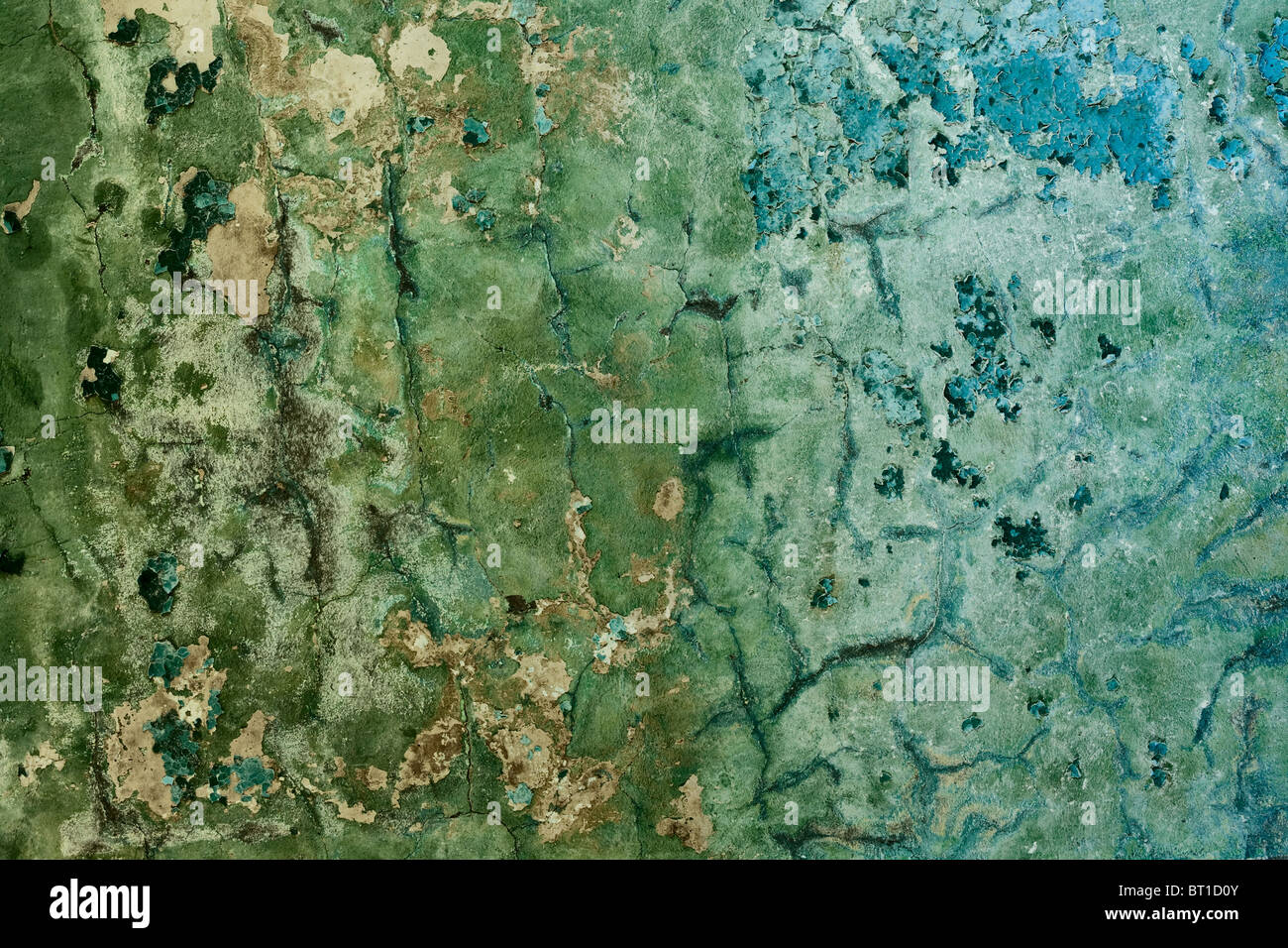 Decayed cracked concrete painted old wall background Stock Photo - Alamy