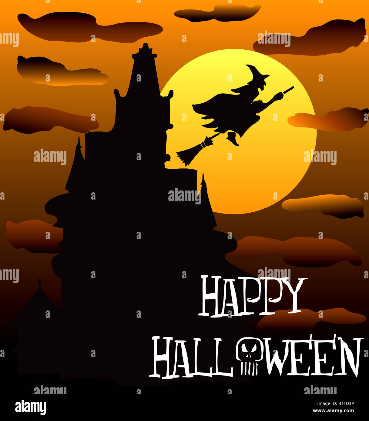 Vector Illustration of a Happy Halloween Haunted House 2 Stock Photo ...