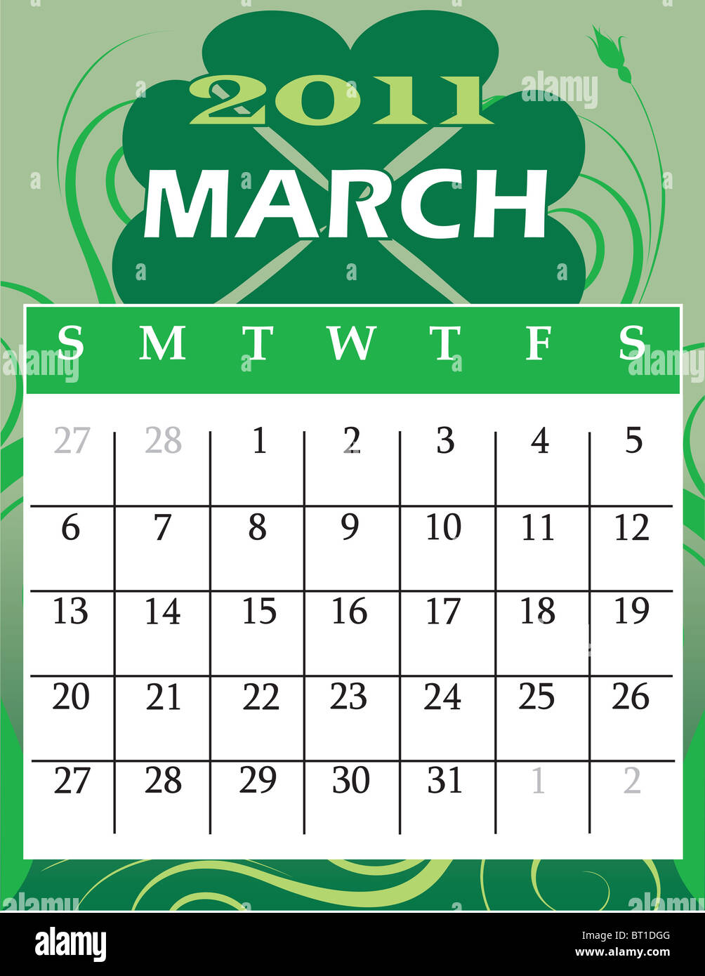 Illustration of 2011 Calendar with a monthly, I have all 12 months ...