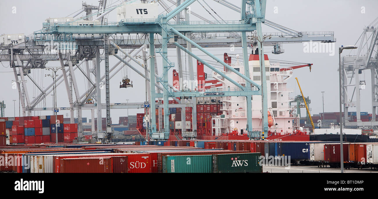 Containers and Port Equipment at the Port of Long Beach, California ...
