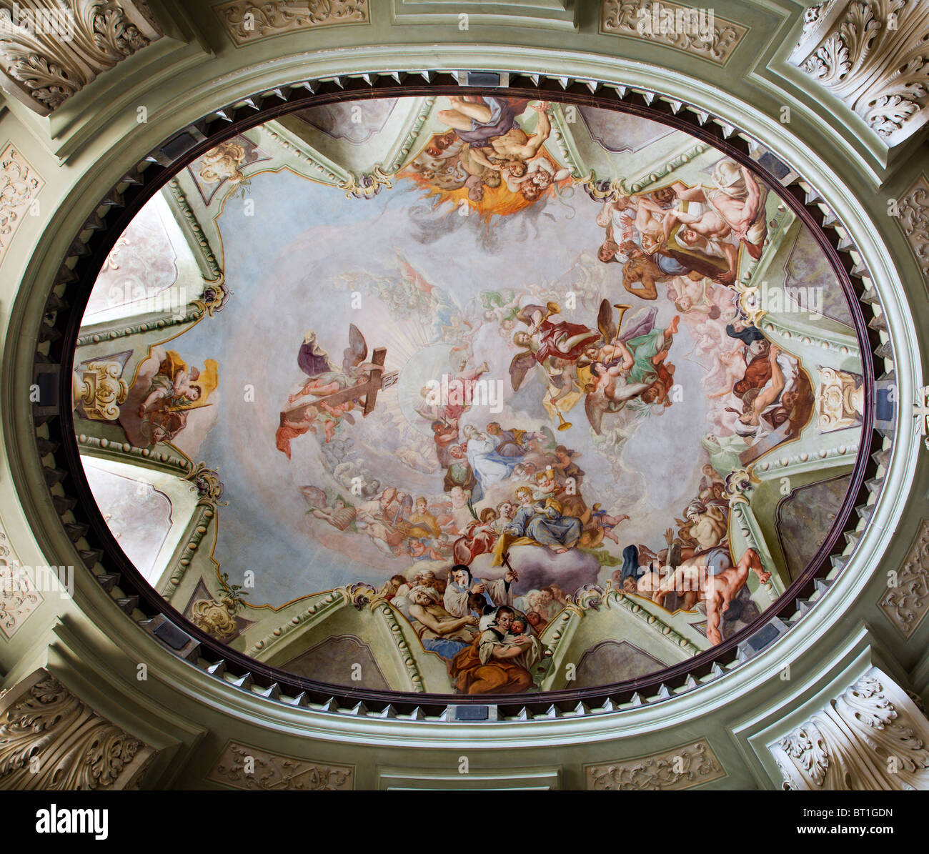 Prague - The cupola of st. Barbara chapel in the st. Nicholas church by ...