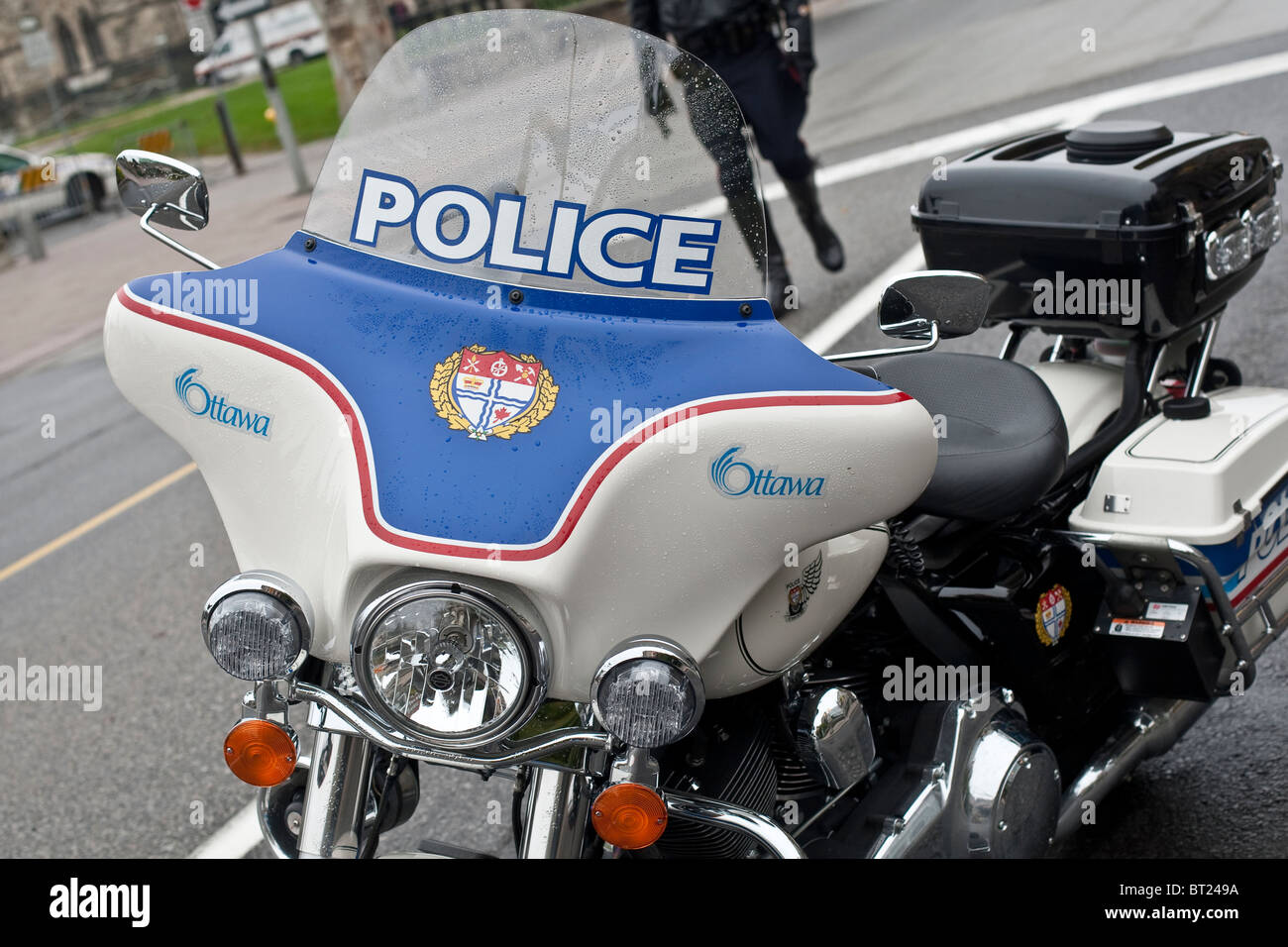 Ottawa Police motorcycle is seen during a police memorial parade in ...