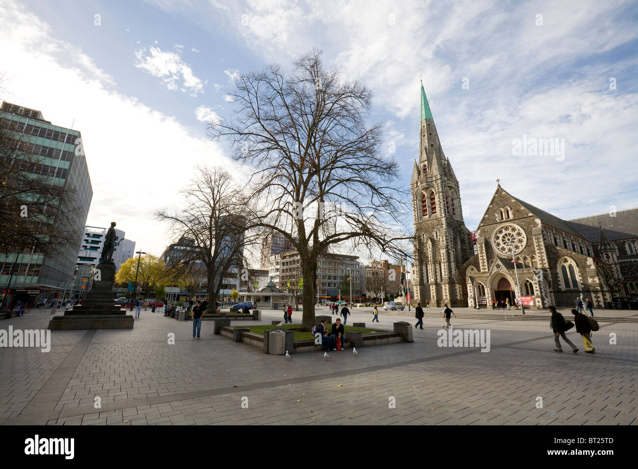 cathedral square Christchurch New Zealand Stock Photo - Alamy