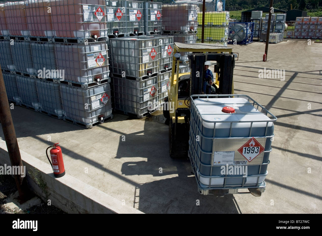 Luba Oil Freeport. Moving and loading chemical supplies in bunded area ...