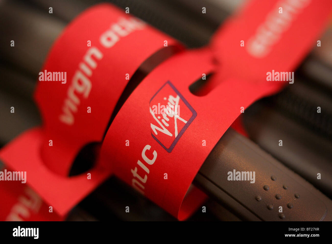 Virgin Atlantic luggage labels. Picture by James Boardman Stock Photo ...