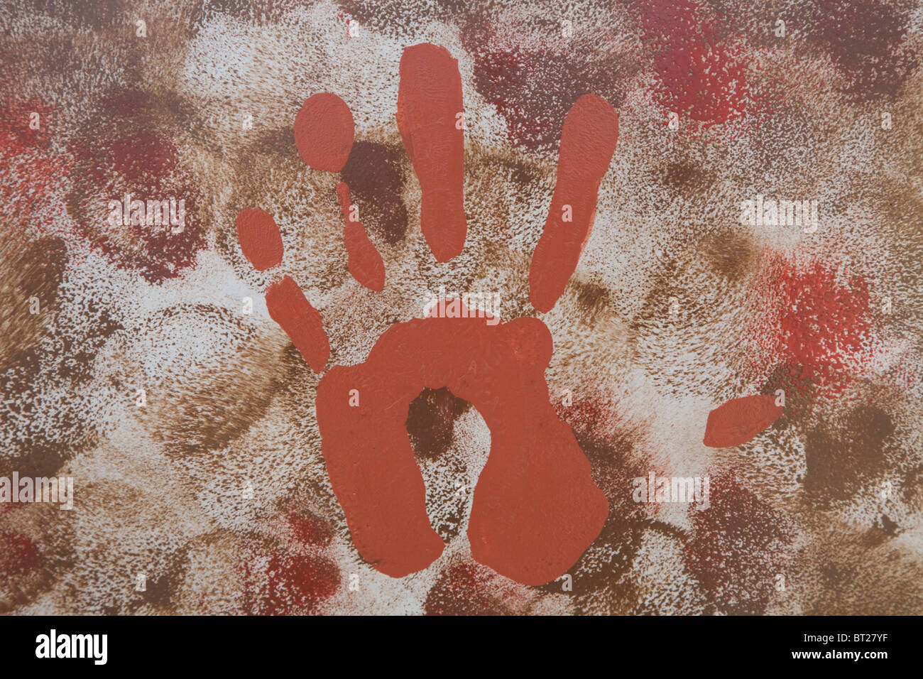 Red hand print hi-res stock photography and images - Alamy