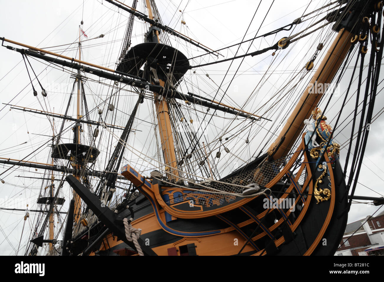 Image of Lord Nelson's flagship HMS Victory at Portsmouth Dockyard in ...