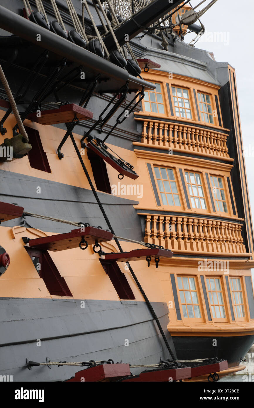 Image of Lord Nelson's flagship HMS Victory at Portsmouth Dockyard in ...