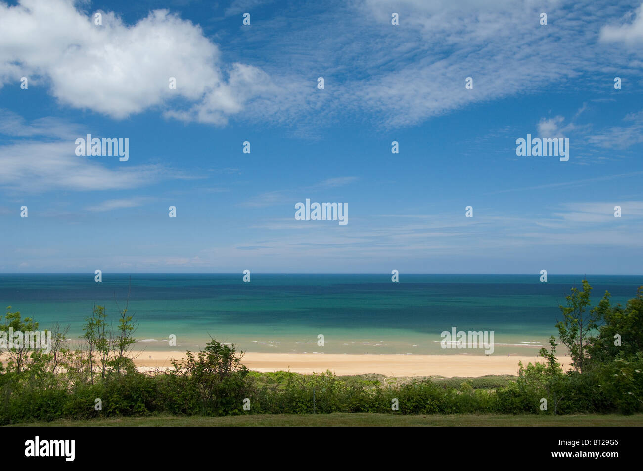 France, Normandy, Colleville-Sur-Mer. View of Omaha Beach Stock Photo ...