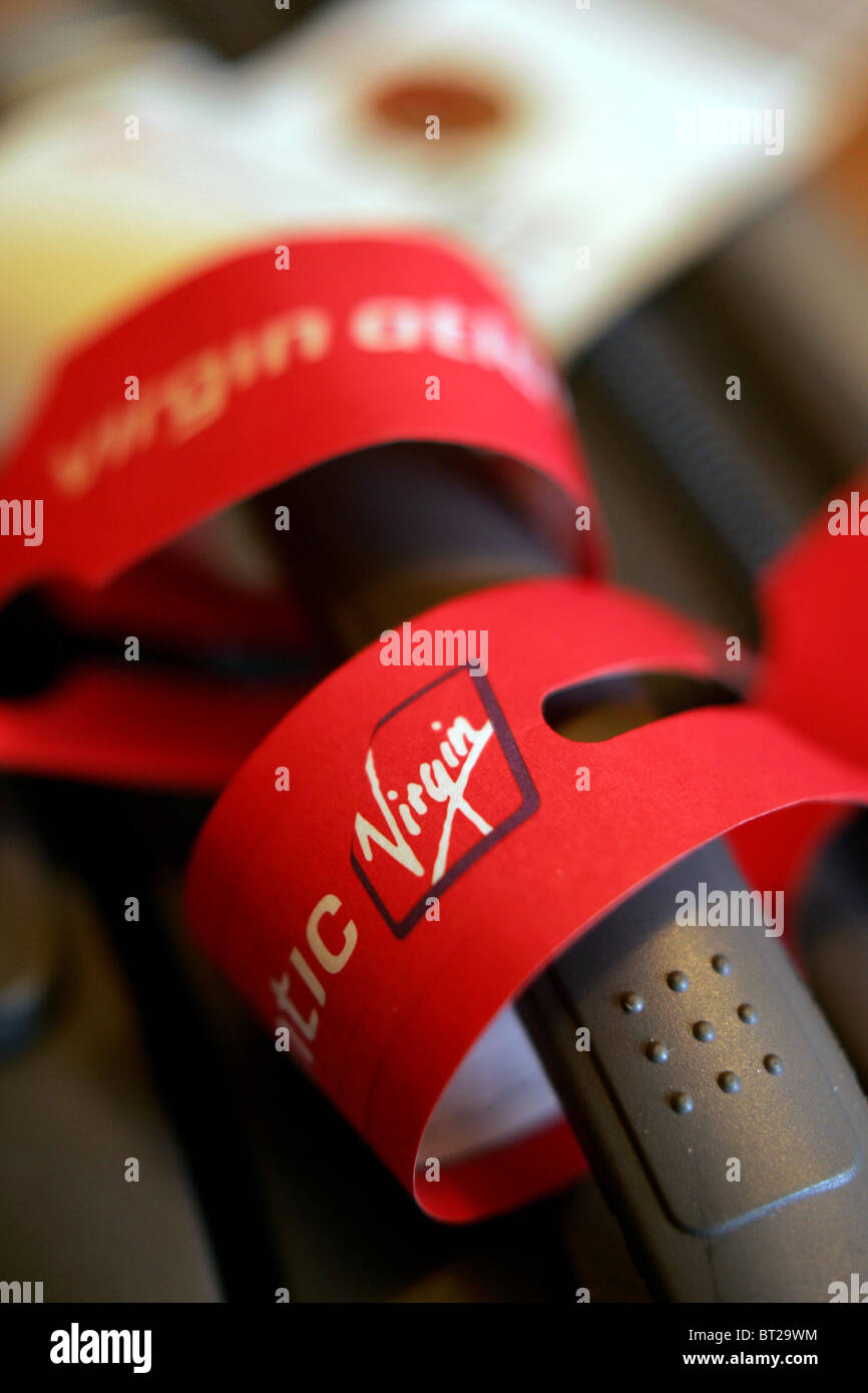 Virgin Atlantic luggage labels. Picture by James Boardman Stock Photo ...