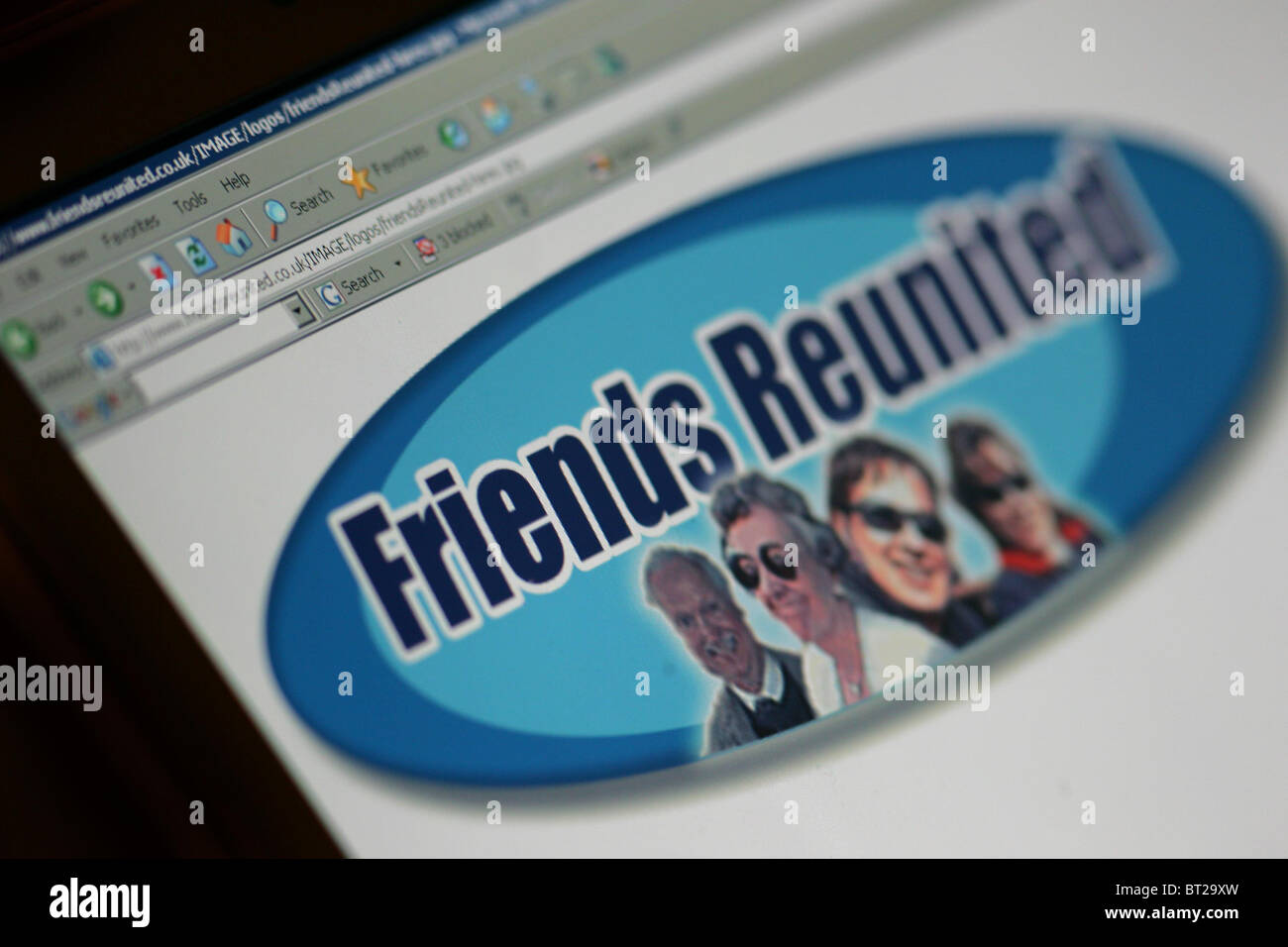 Friends Reunited logo on a computer monitor Stock Photo - Alamy