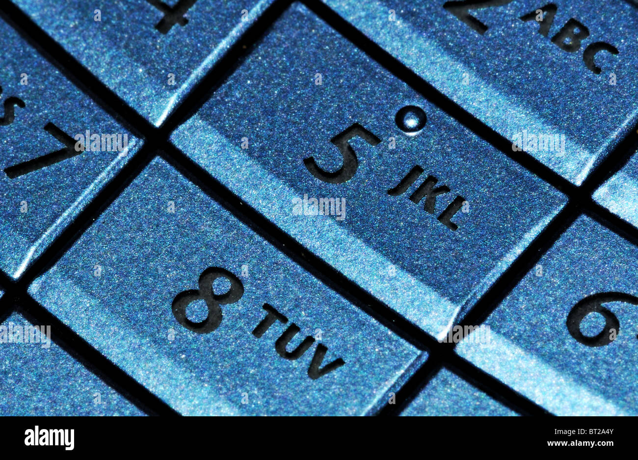 Cell phone blue keypad extreme close view background Stock Photo - Alamy