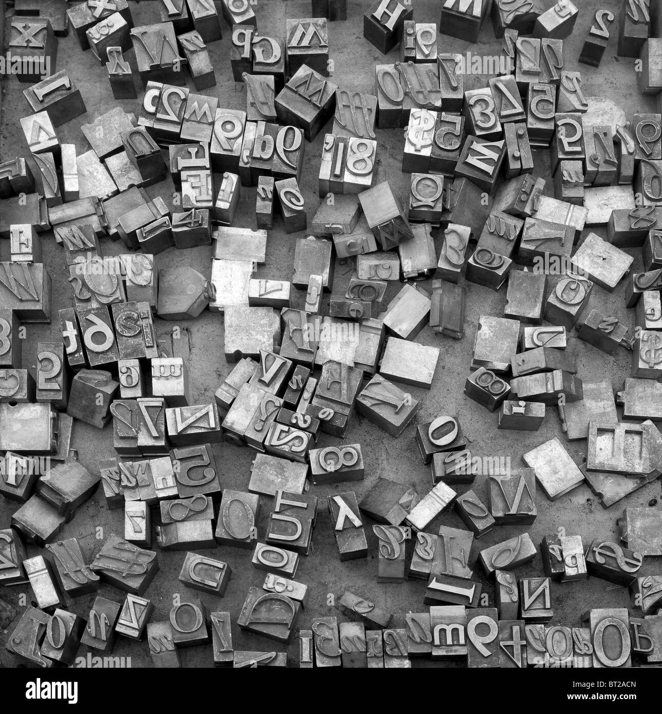 Antique type face blocks in hi-res stock photography and images - Alamy