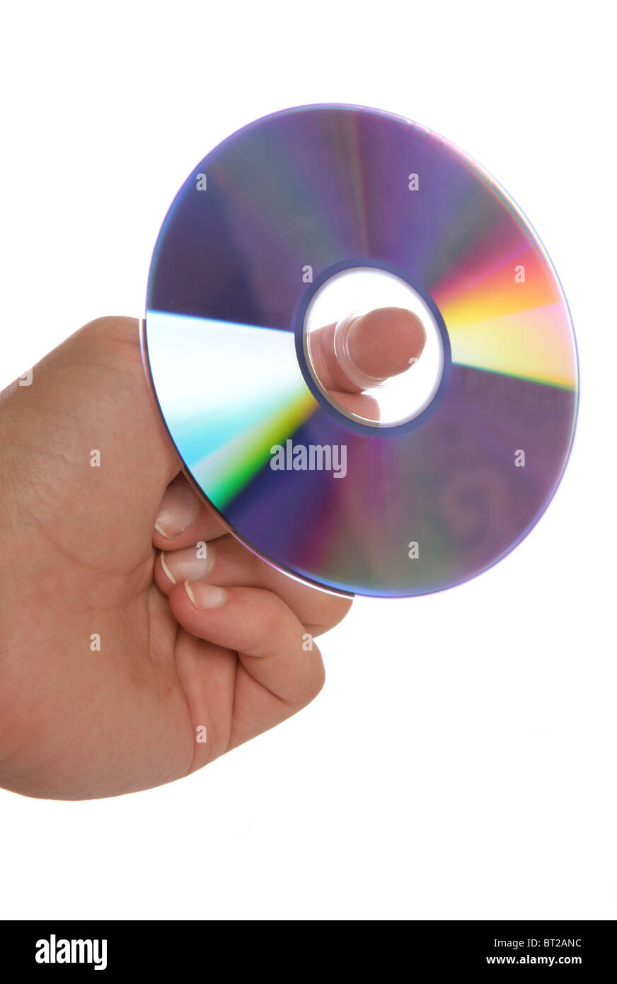 hand holding dvd studio cutout Stock Photo - Alamy