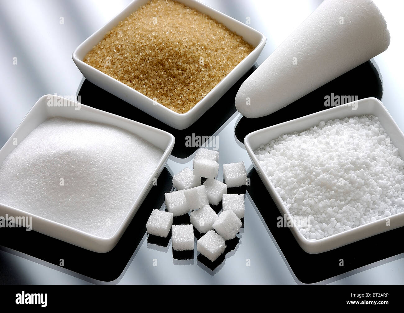 different sorts of sugar in cups Stock Photo - Alamy