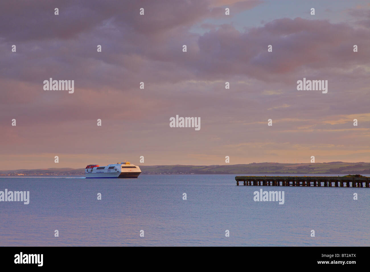 Stena Voyager sailing across Loch Ryan towards Belfast from Cairnryan ...