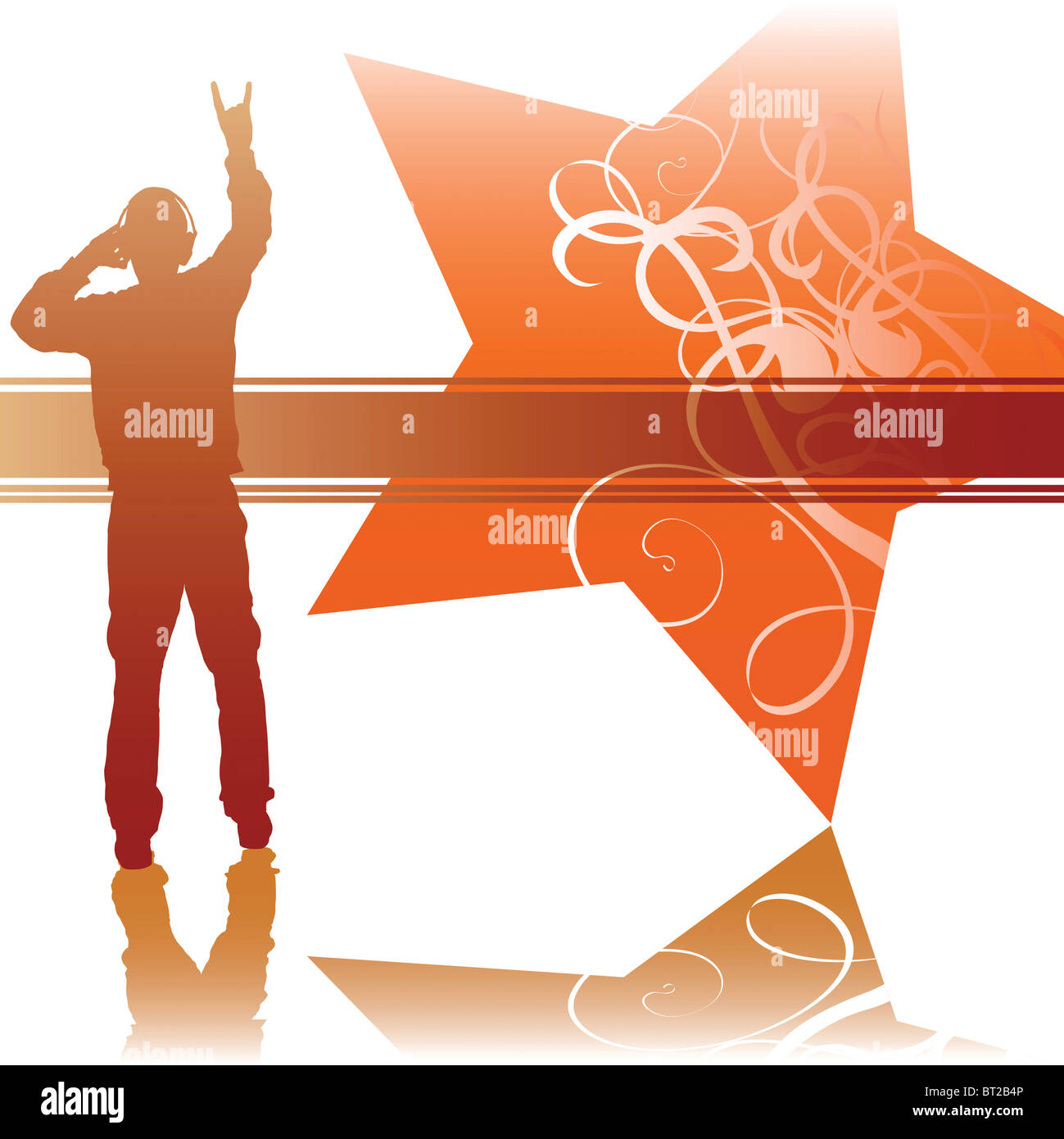 hot star design for cd cover (orange and sepia colors Stock Photo - Alamy