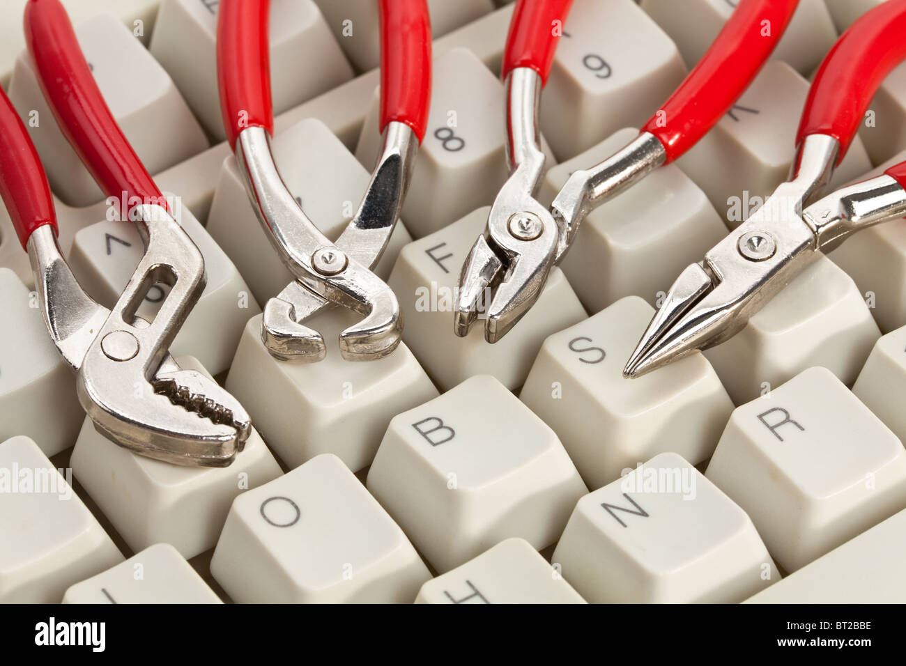 Computer Keyboard and Tools, concept of IT Support Stock Photo - Alamy
