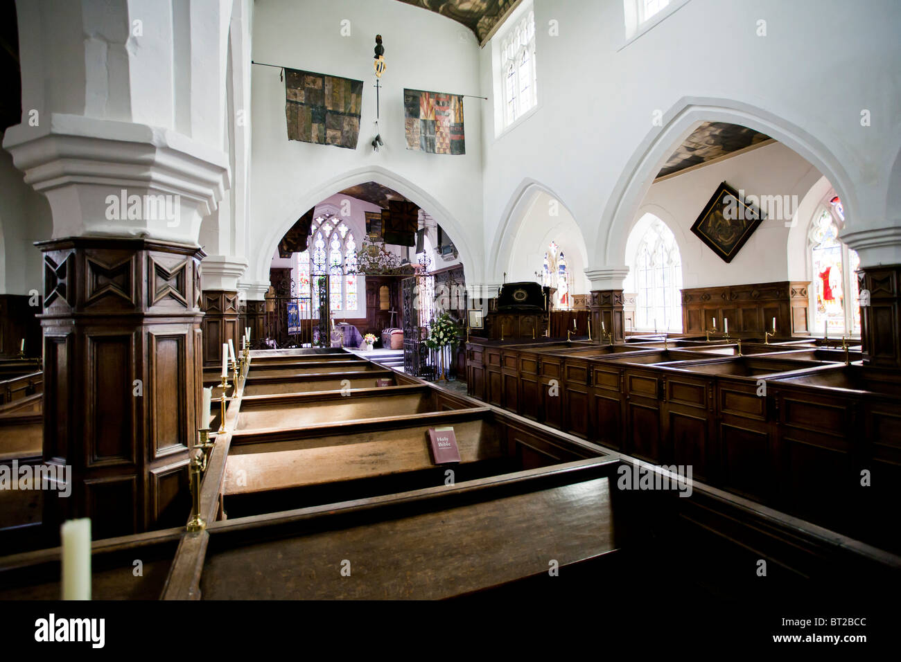 Wooden pews in medieval hi-res stock photography and images - Alamy