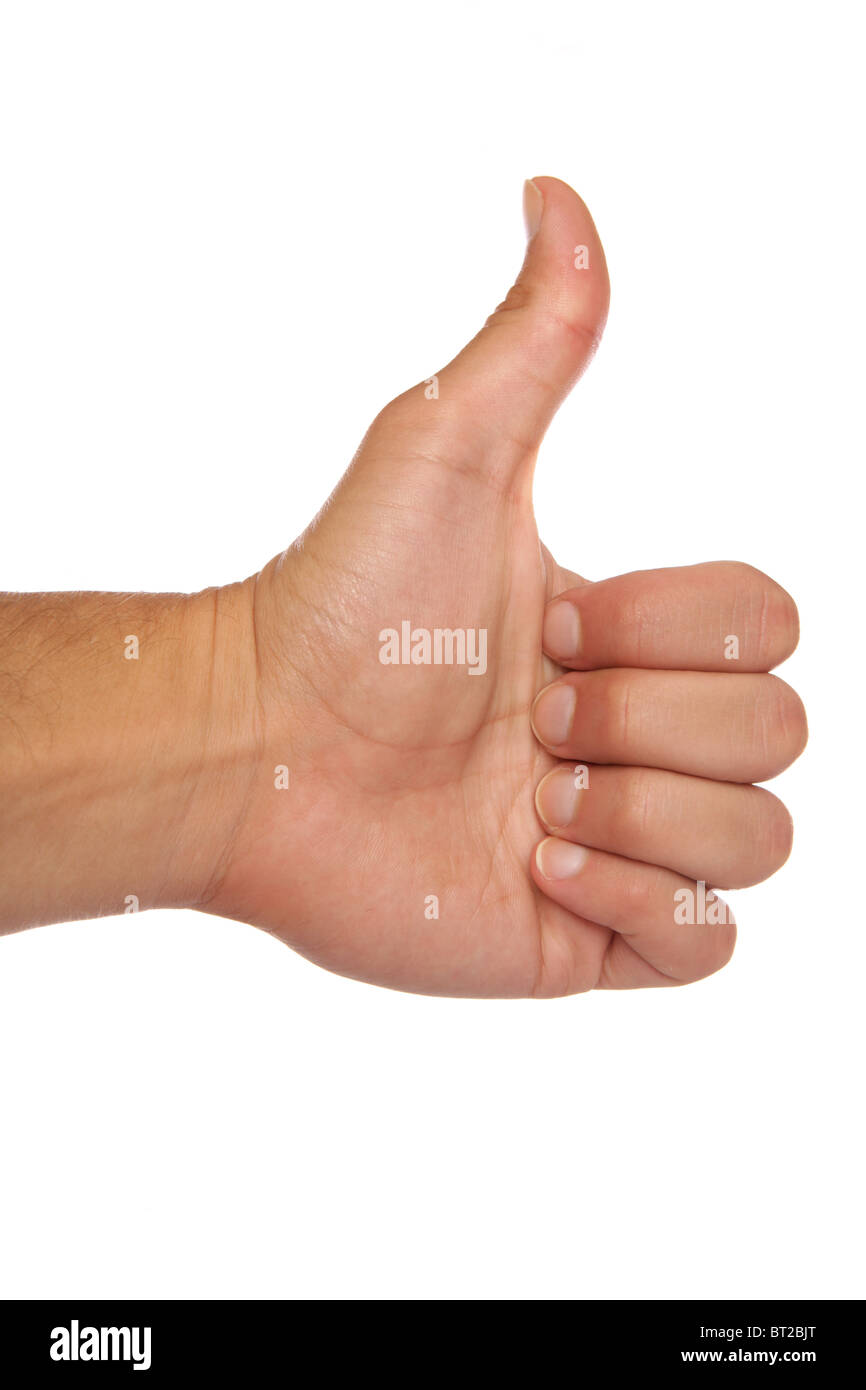 Thumbs up studio cutout Stock Photo - Alamy