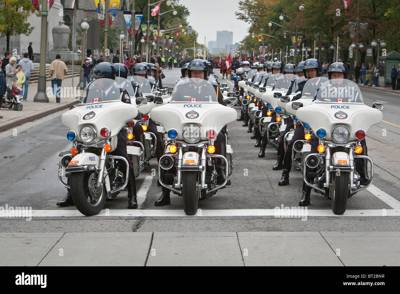 Toronto Police motorcycle is seen during a police memorial parade in ...