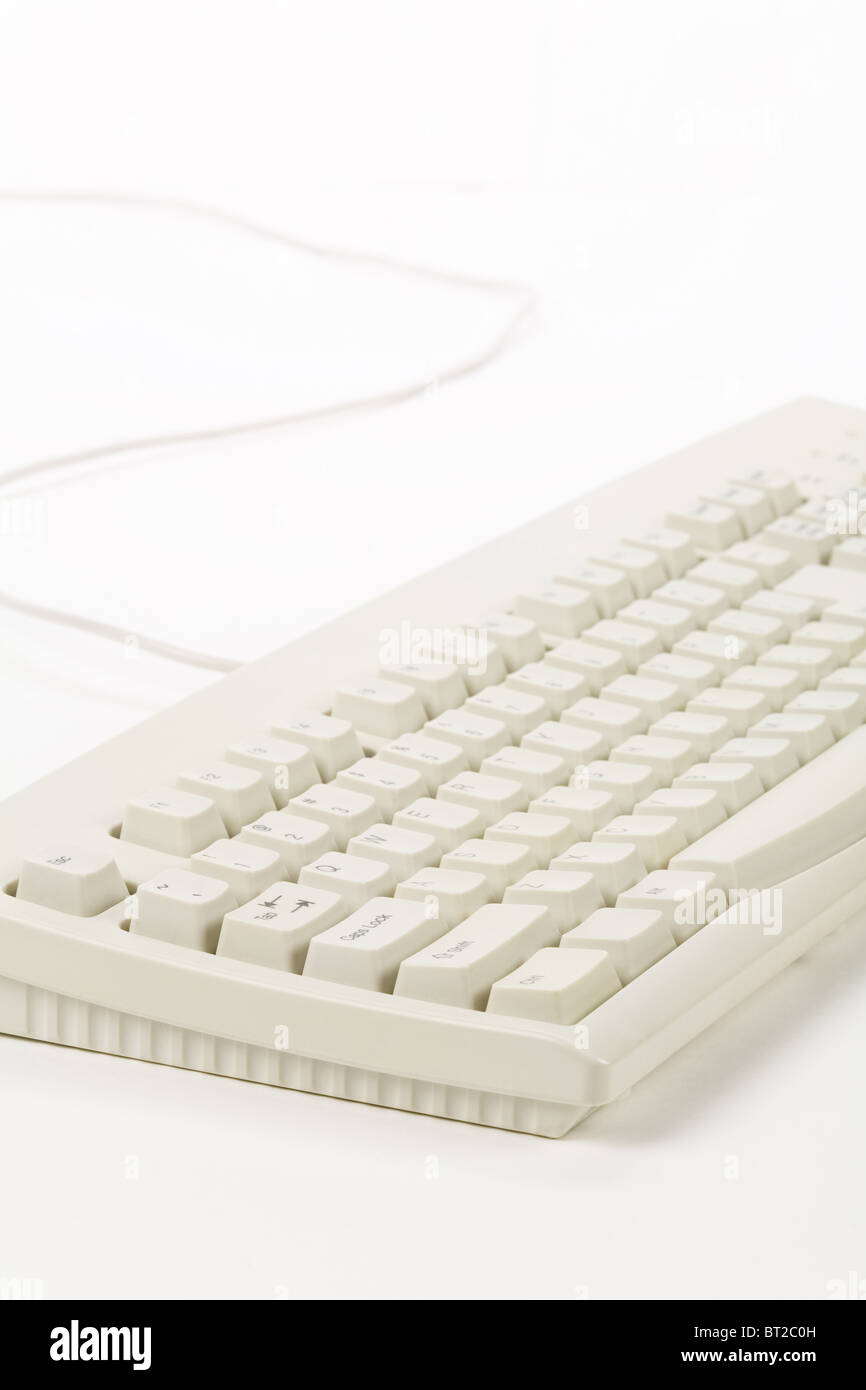 Computer keyboard with white background Stock Photo - Alamy