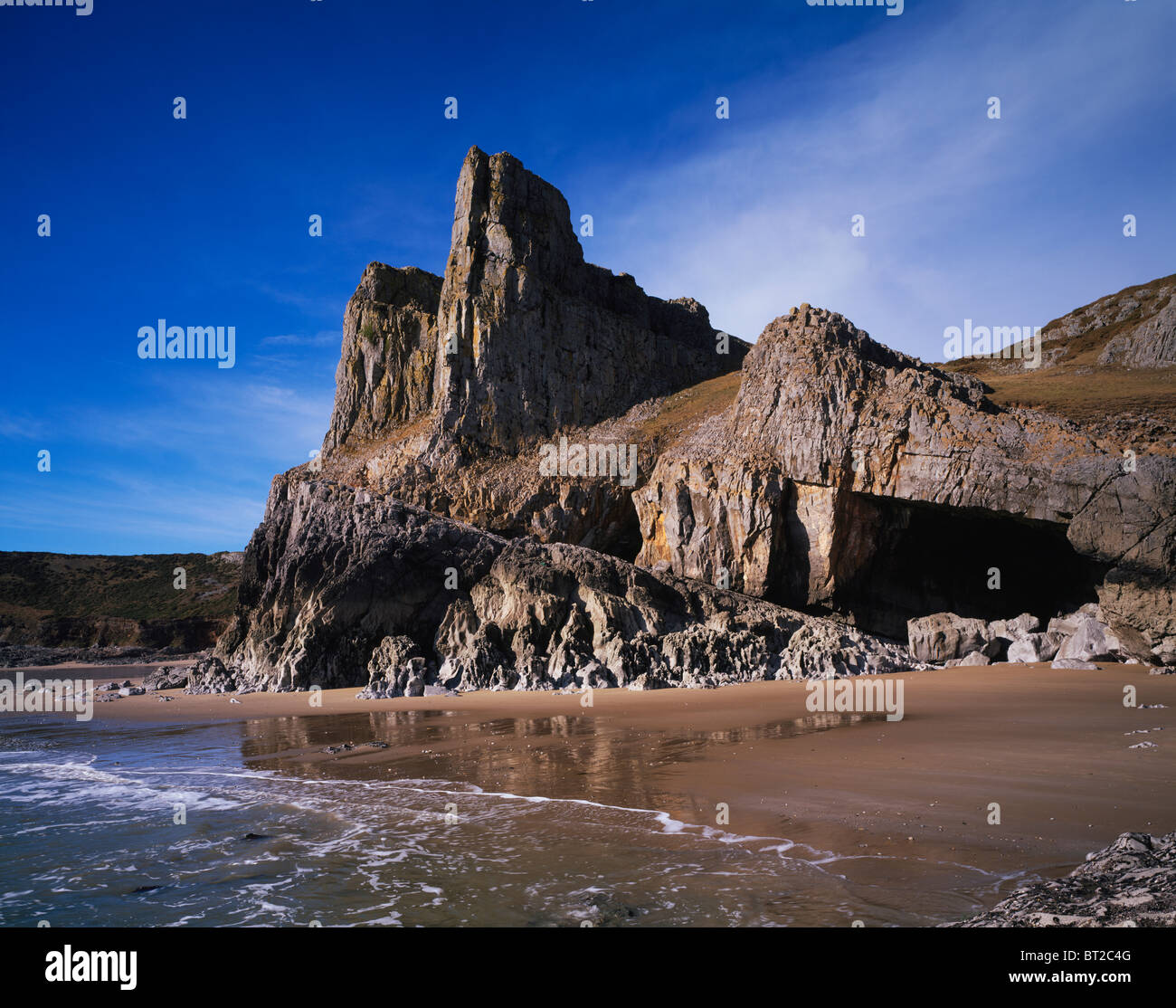 Carboniferous Limestone Cliffs between Fall Bay and Mewslade Bay near ...