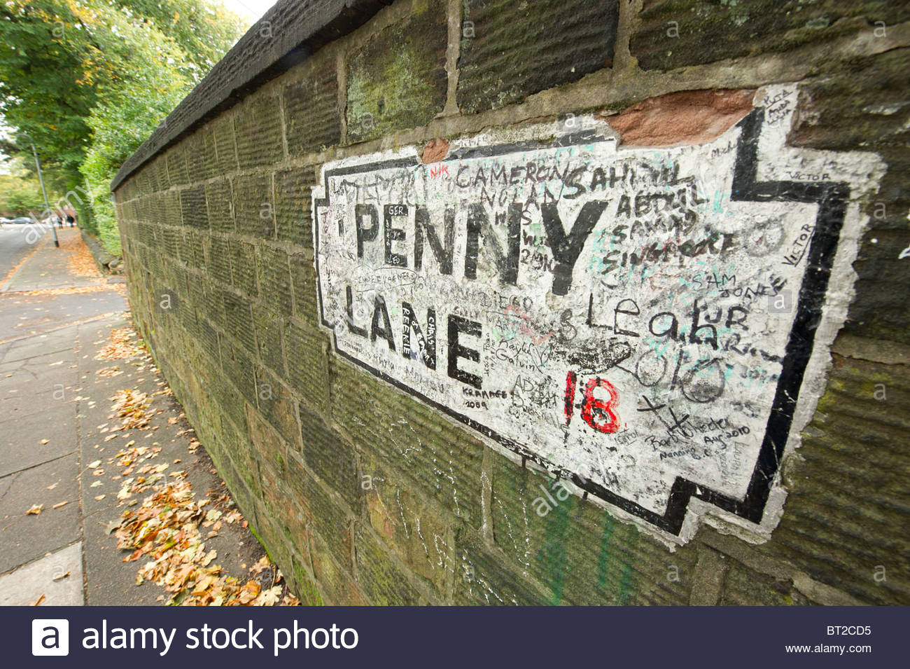 Penny Lane Street Sign Liverpool Stock Photos & Penny Lane Street Sign ...
