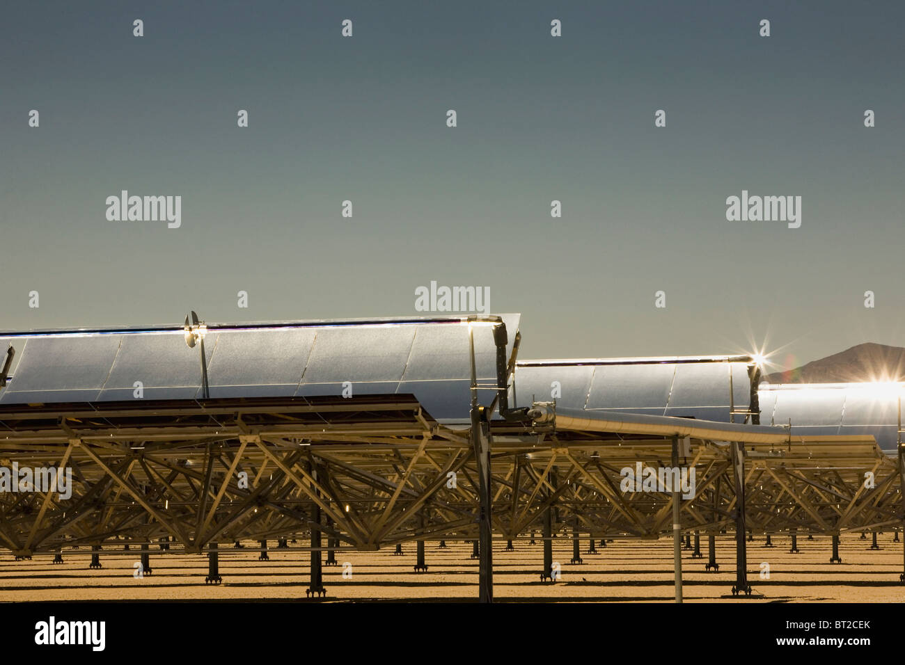 Solar panels in desert Stock Photo - Alamy