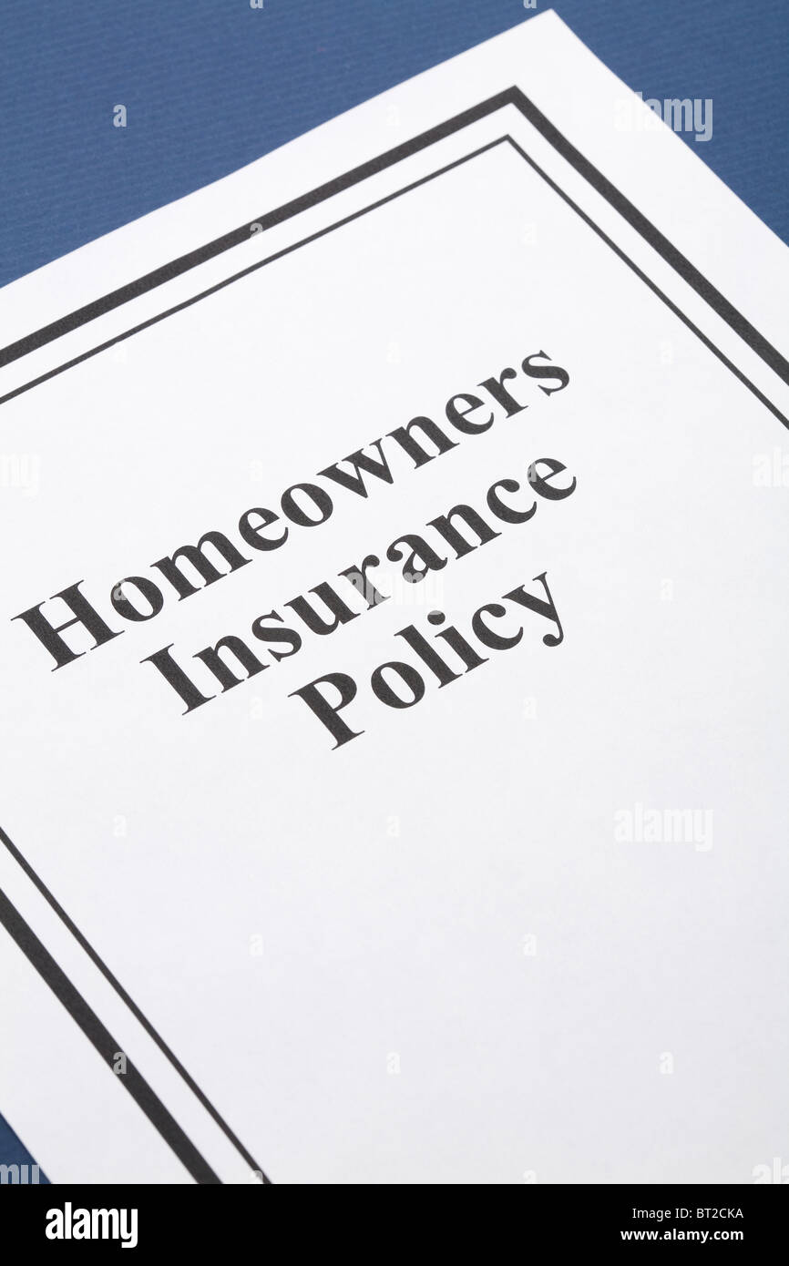 Document of Homeowners Insurance Policy for background Stock Photo - Alamy