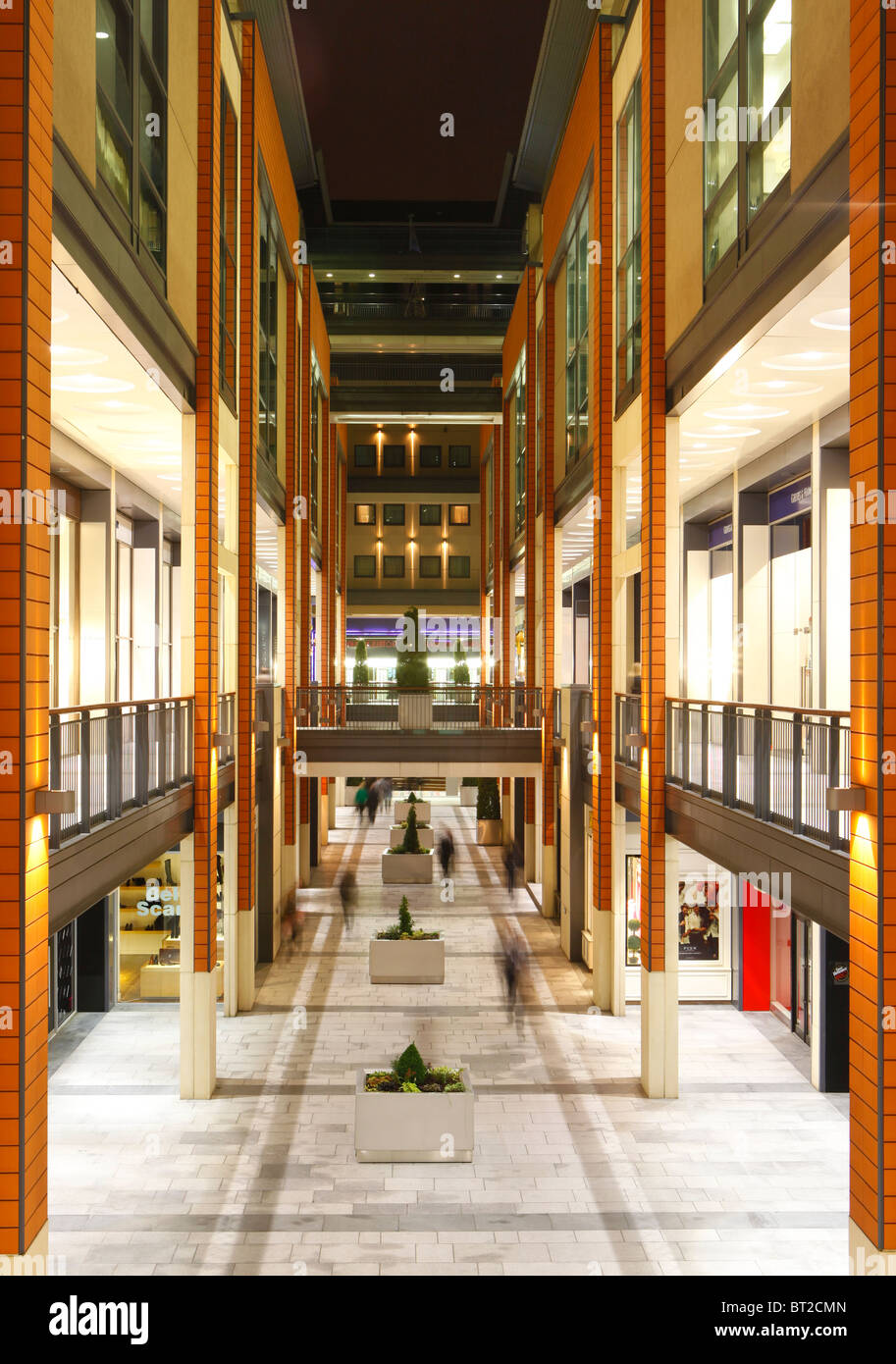 The interior of The Mailbox shopping centre, Birmingham, England, UK ...