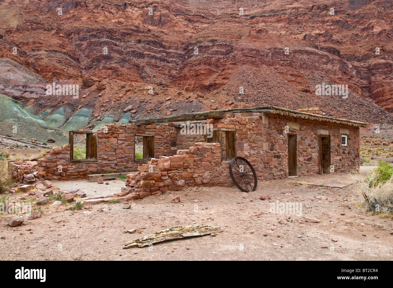 Old ruins of Less Ferry, Less Ferry Fort, Vermillion Cliffs, Marble ...