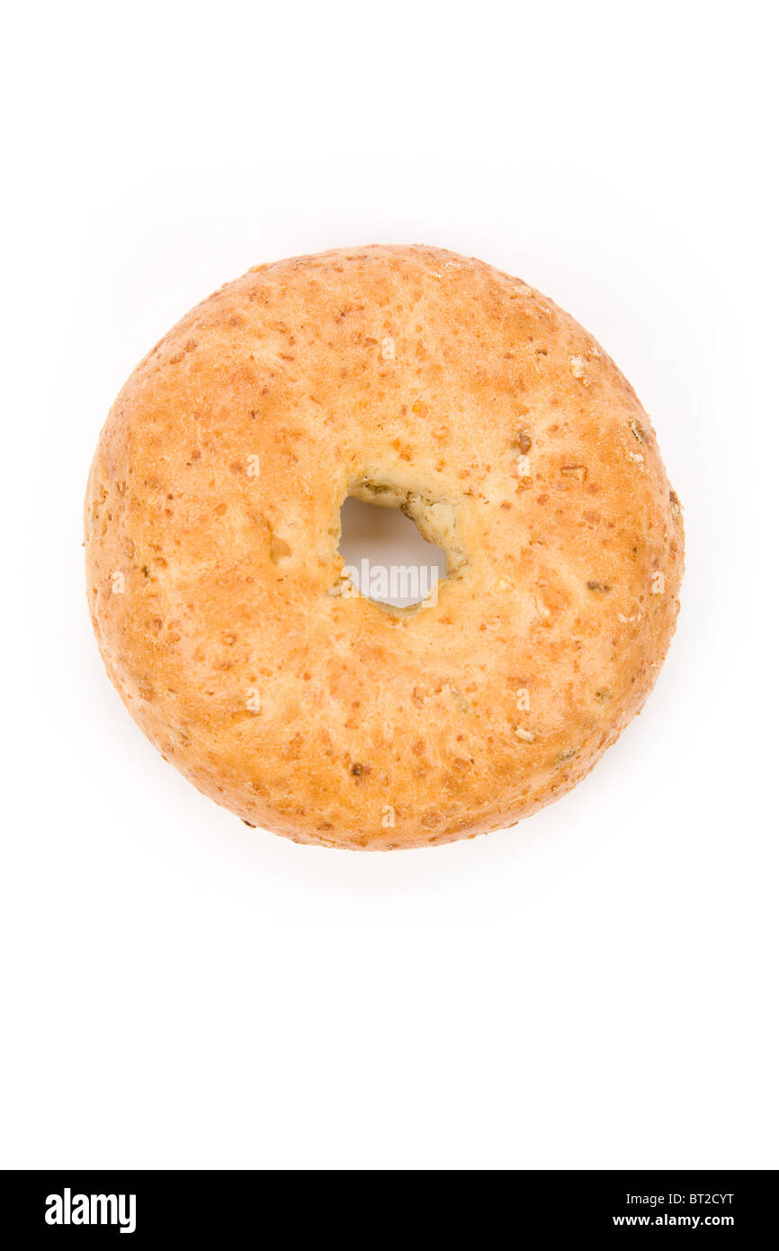 Whole Wheat Bagel with white background Stock Photo - Alamy