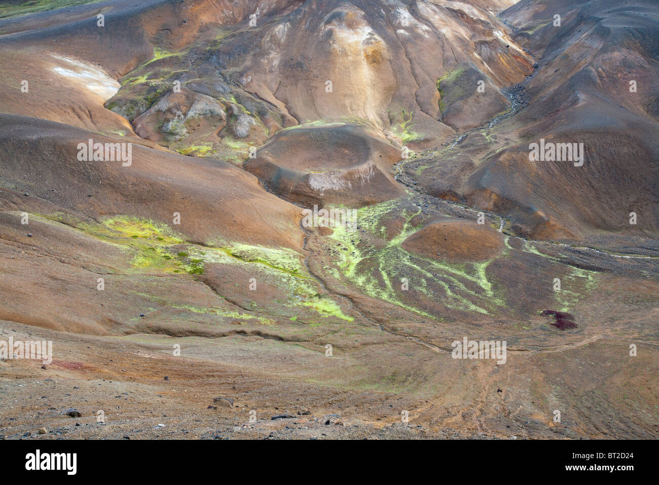 Volcanic geothermal ground on mount Krafla near Myvatn, Iceland Stock ...
