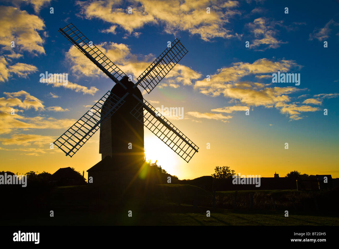 Windmill at Dawn Stock Photo - Alamy