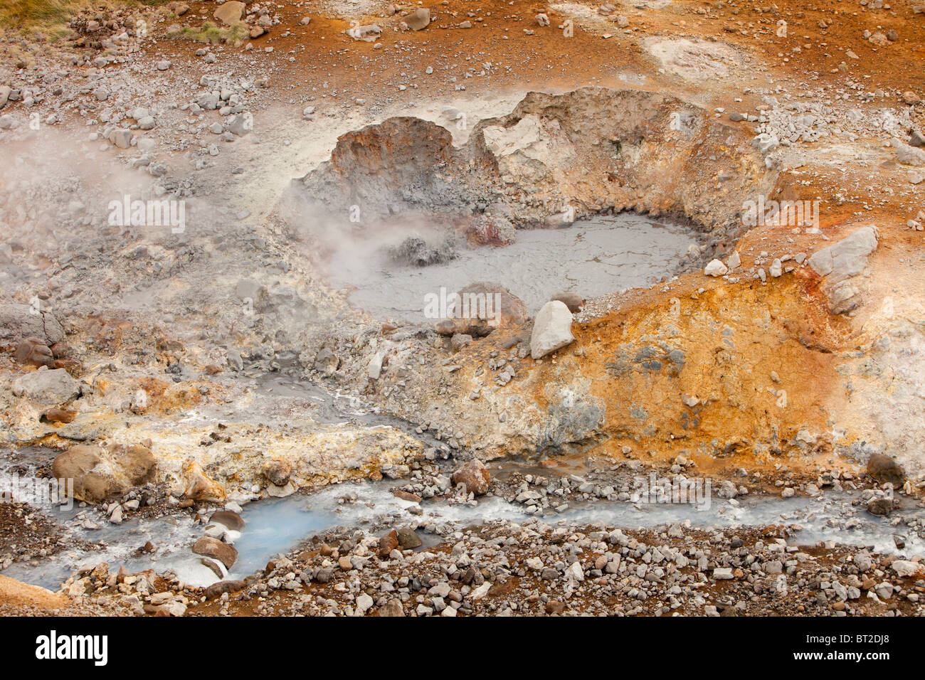 Geothermal ground venting steam in Hengill, Iceland Stock Photo - Alamy