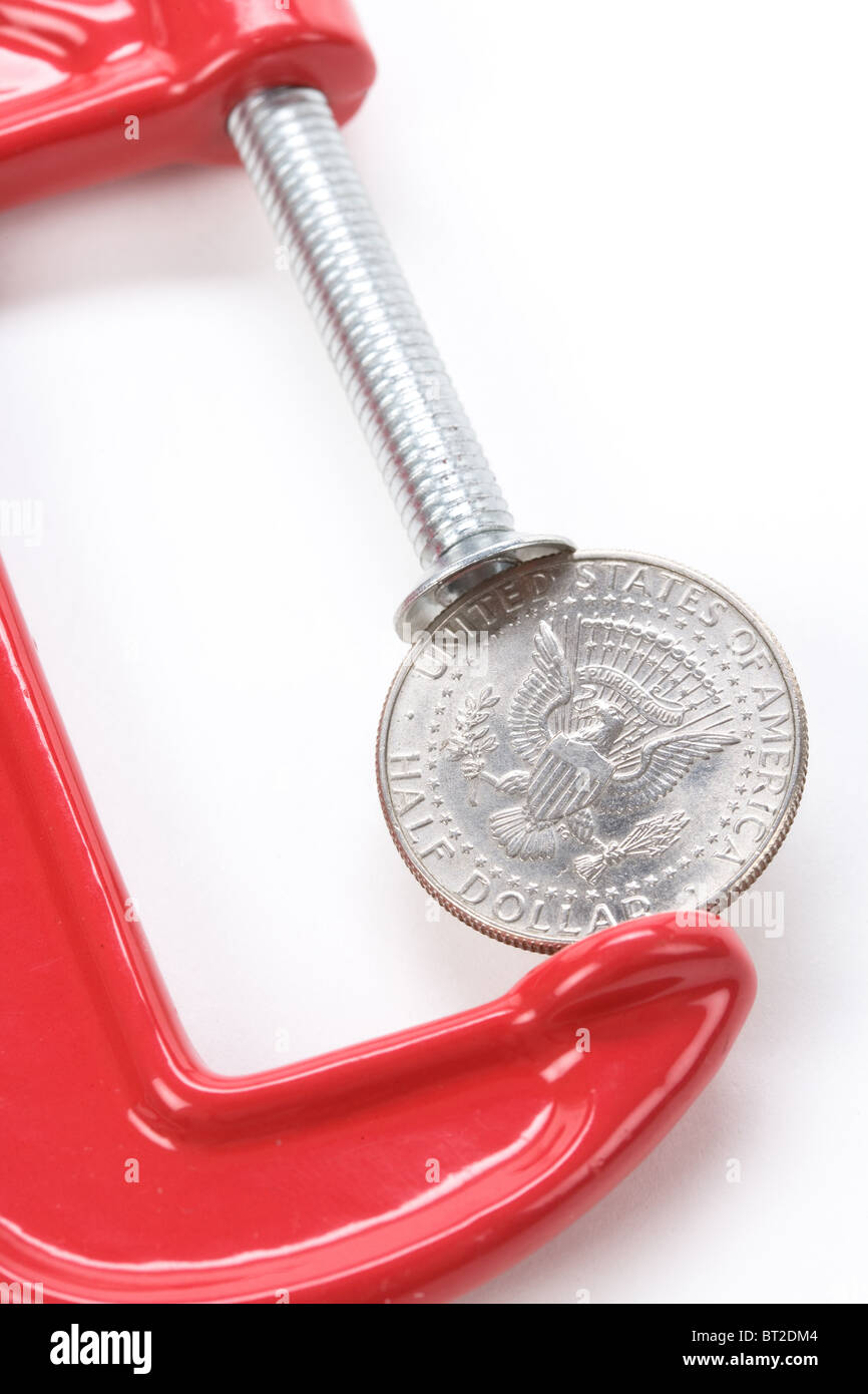 Vise Grip and coin close up Stock Photo - Alamy