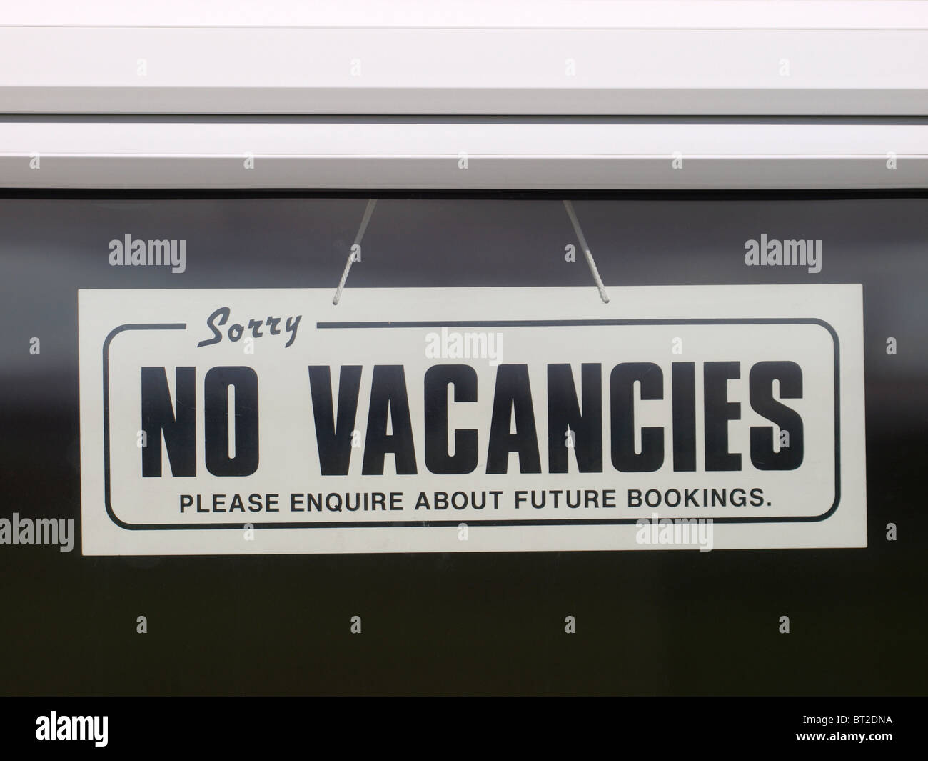 No Vacancies sign in the window of bed and breakfast, UK Stock Photo ...