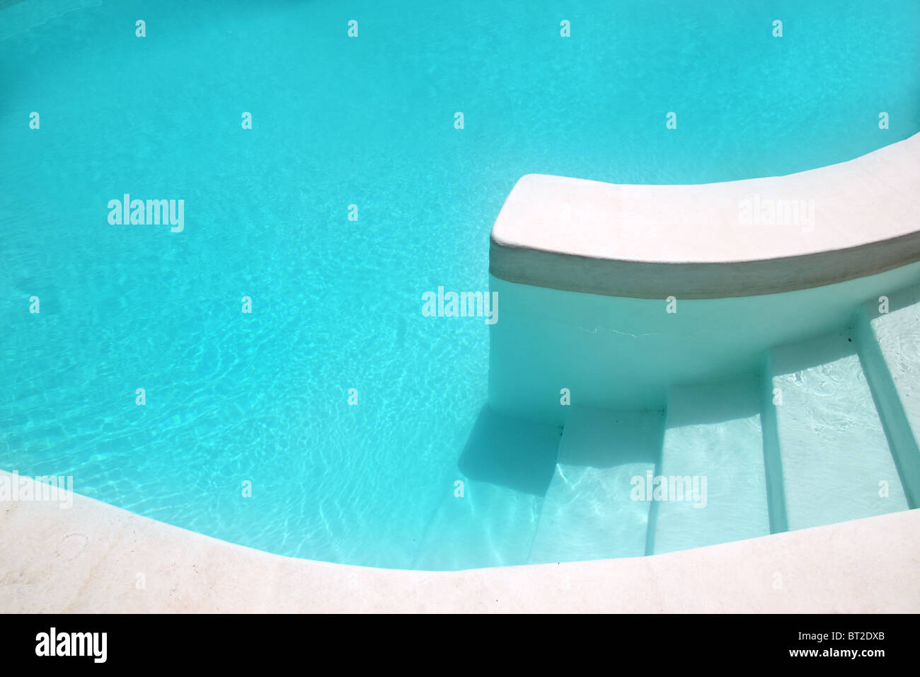 white pool turquoise water clean composition in mediterranean house ...