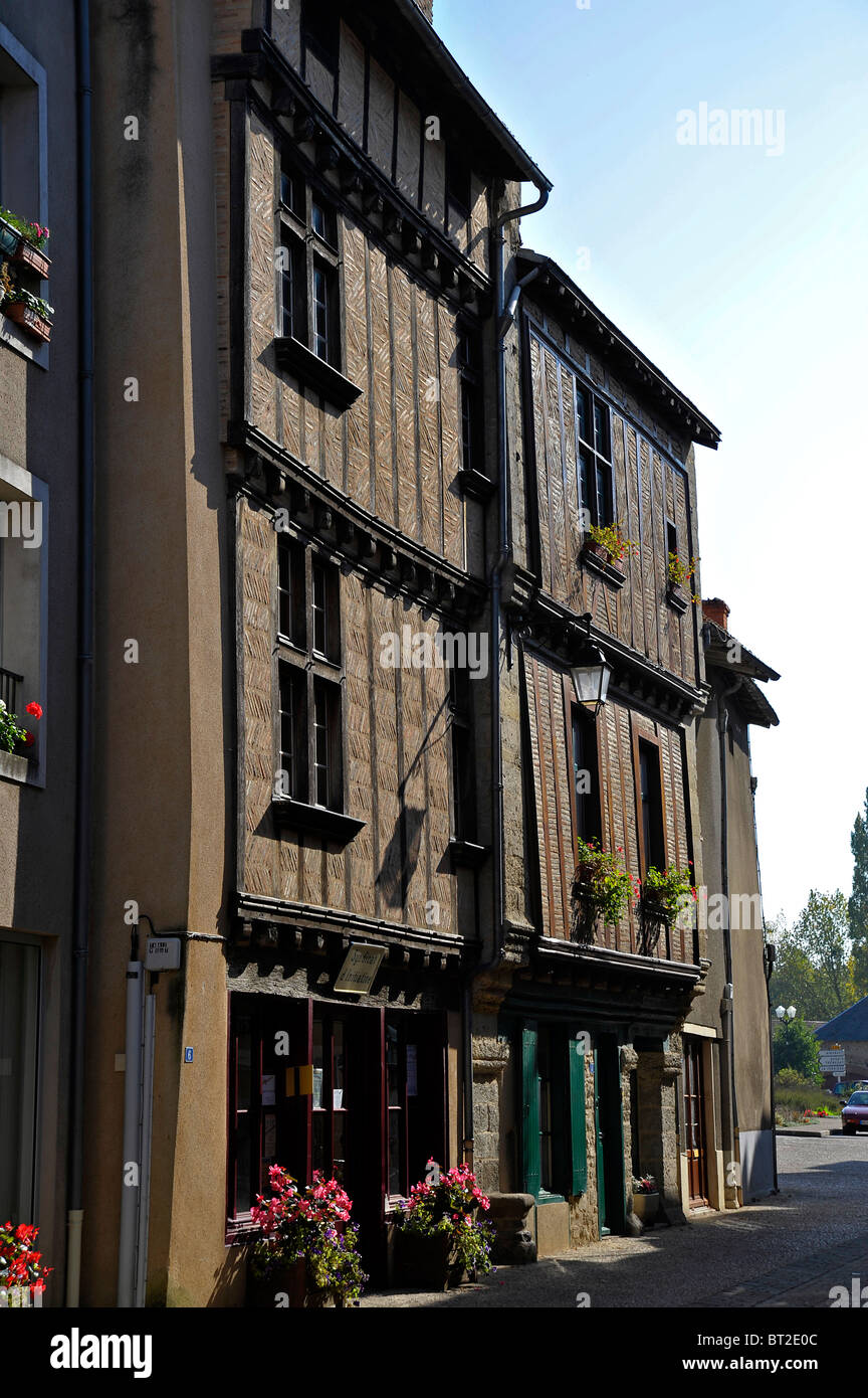 Old medieval town houses in St. Loup Deux-Sevres France Stock Photo - Alamy