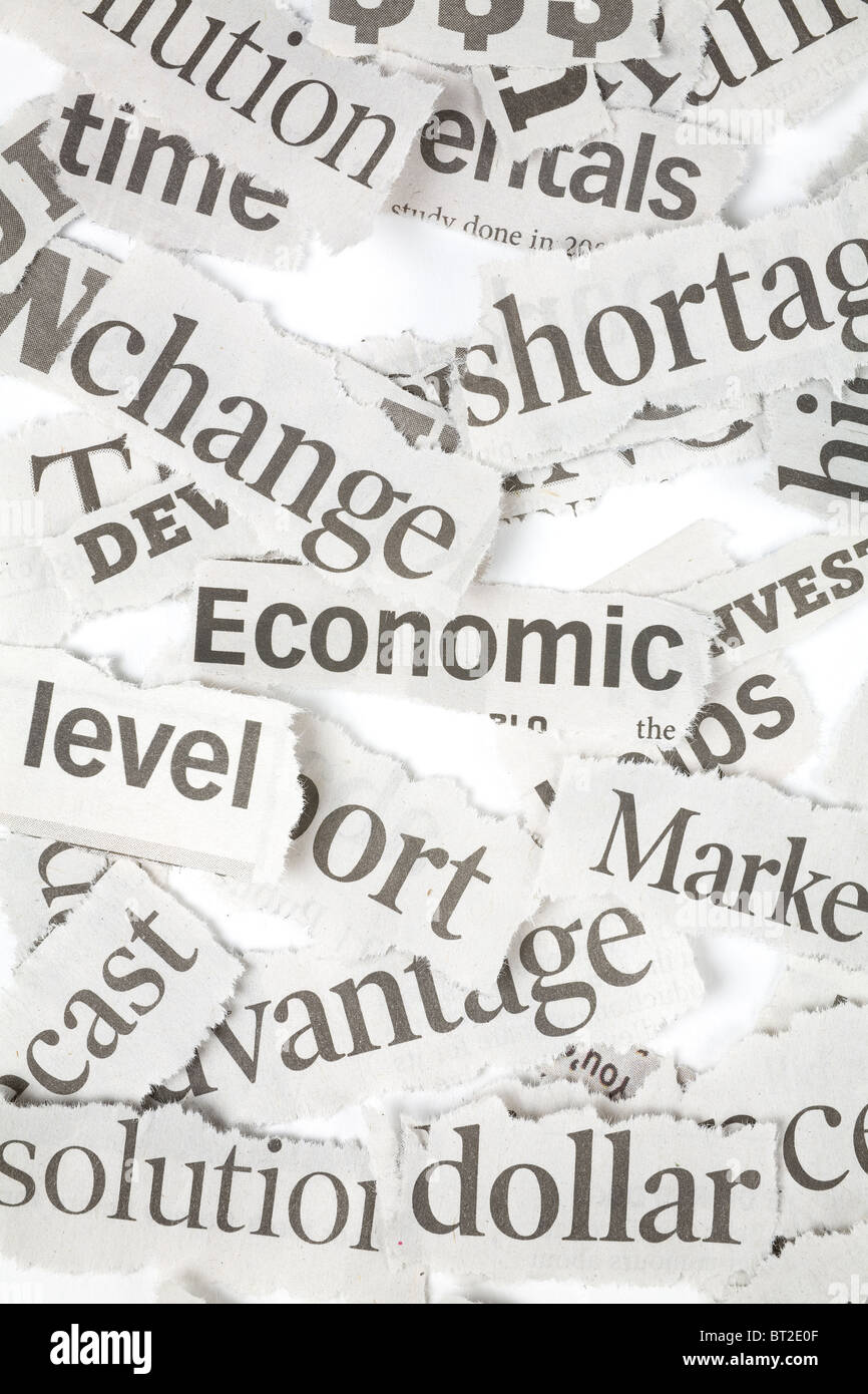 Newspaper Headlines close up for background Stock Photo - Alamy