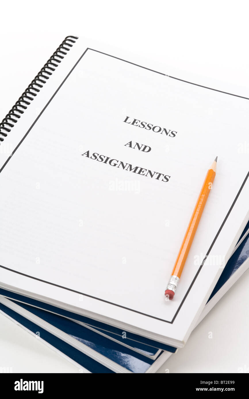 pencil and textbook close up Stock Photo - Alamy