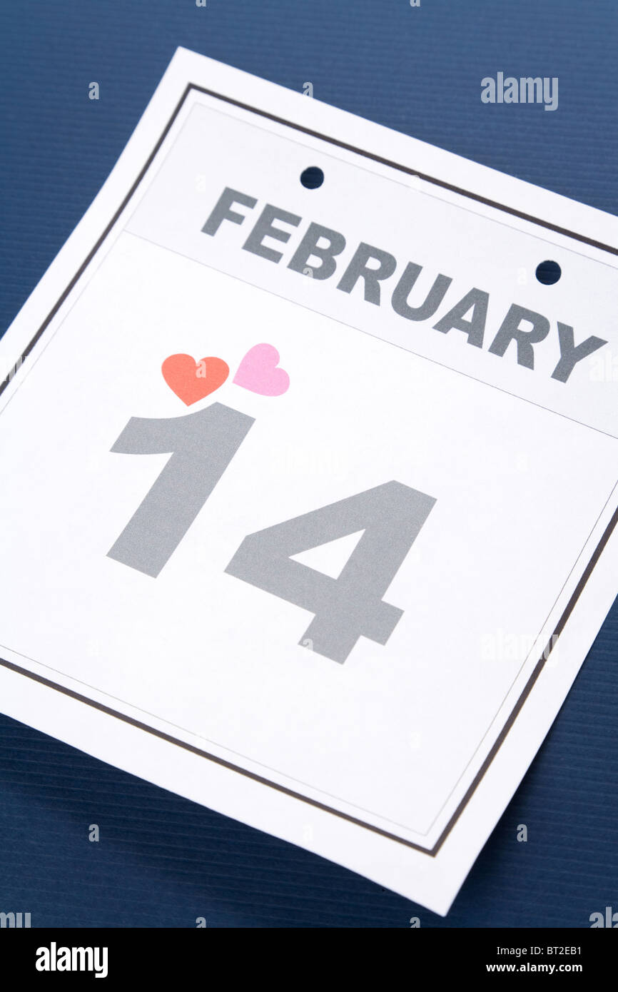 Valentine's Day, calendar date February 14 for background Stock Photo ...