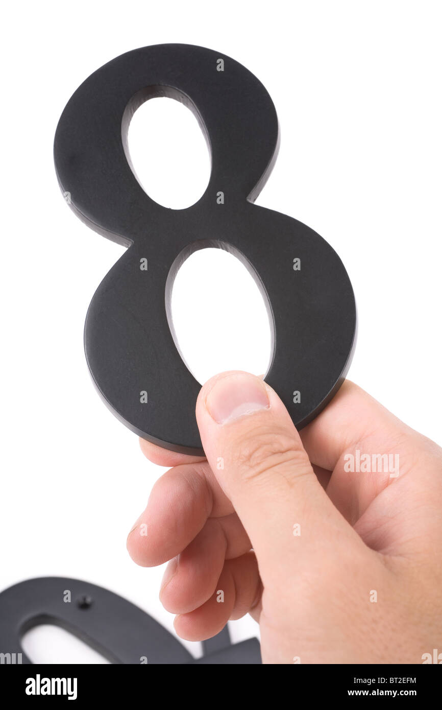 number 8 with white background Stock Photo - Alamy