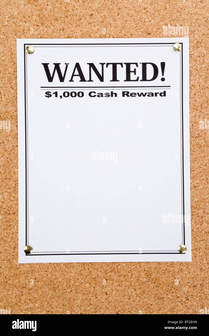 Wanted reward poster hi-res stock photography and images - Alamy