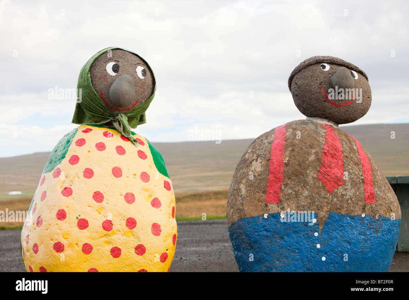 Curious roadside characters made out of large rocks near Bifrost in ...